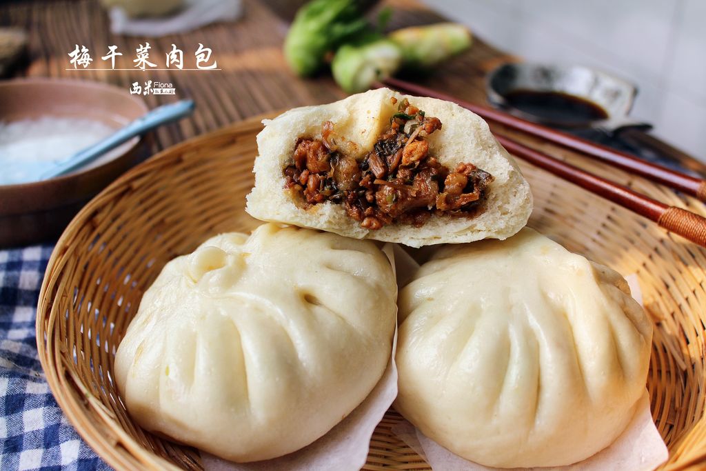 梅干菜肉包的做法 图解梅干菜肉包怎么做如何做好吃 梅干菜肉包家常做法大全 西米Fiona 豆果美食